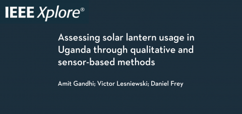 Assessing solar lantern usage in Uganda through qualitative and sensor ...